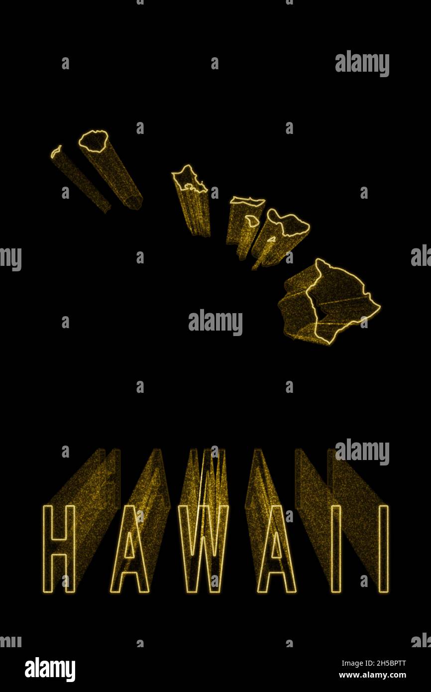 Hawaii territory map hi-res stock photography and images - Alamy