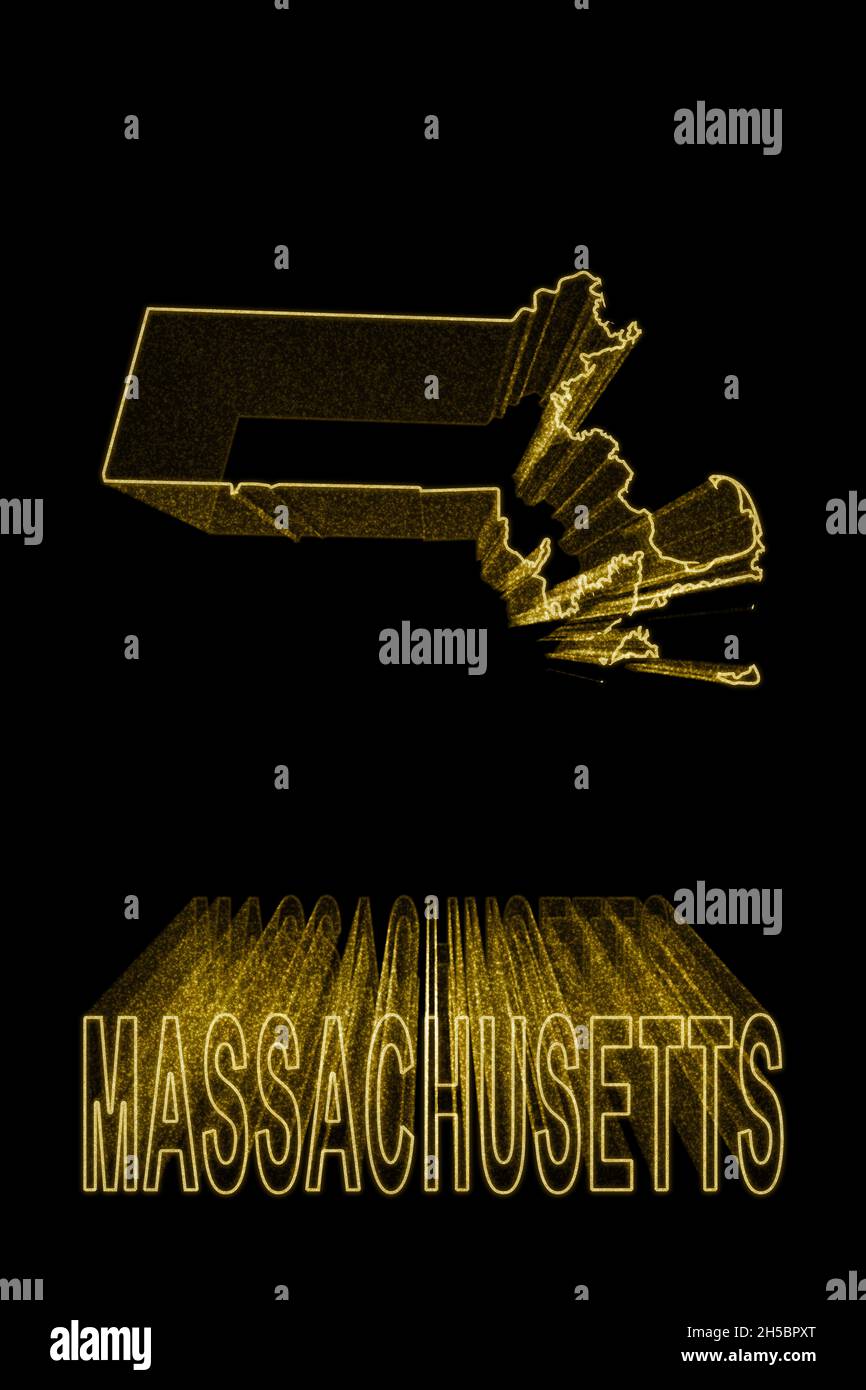 Massachusetts gold map hi-res stock photography and images - Alamy