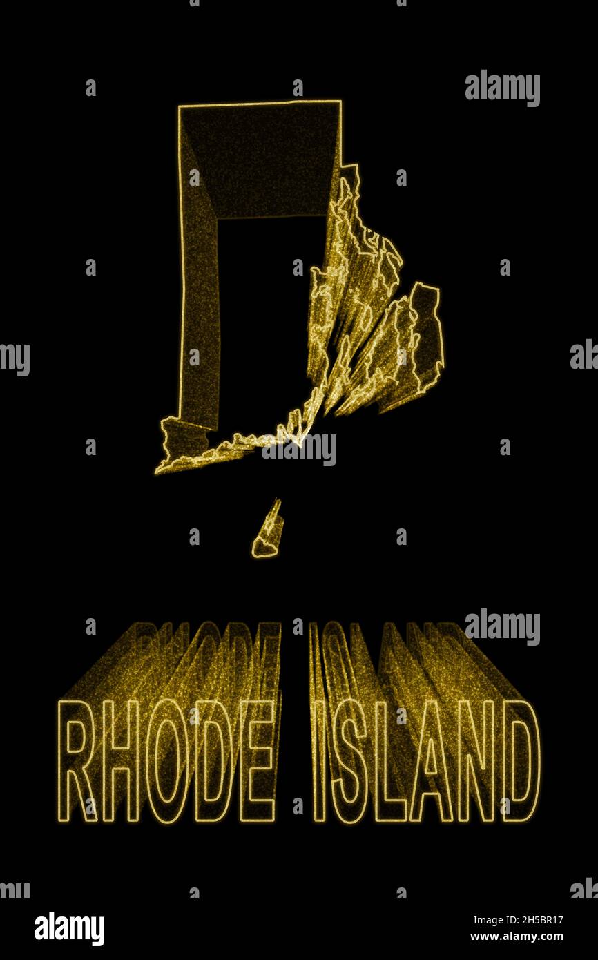 Rhode island gold map hi-res stock photography and images - Alamy