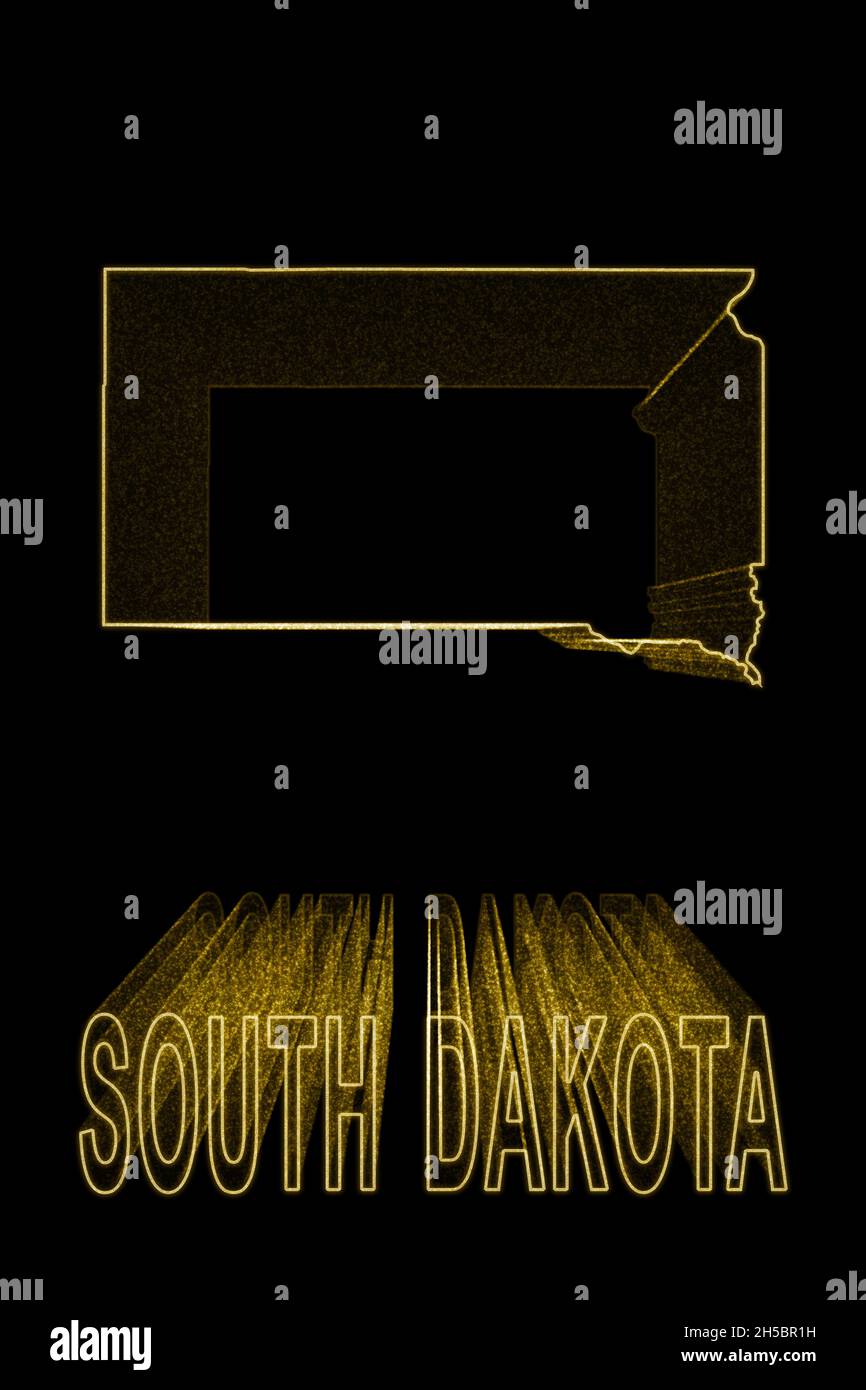 South dakota gold map hi-res stock photography and images - Alamy