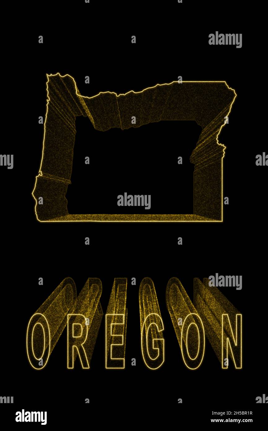 Oregon gold map hi-res stock photography and images - Alamy