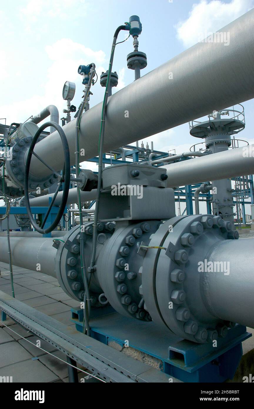 Gas transportation system - gas industry. Stop valves, communications ...