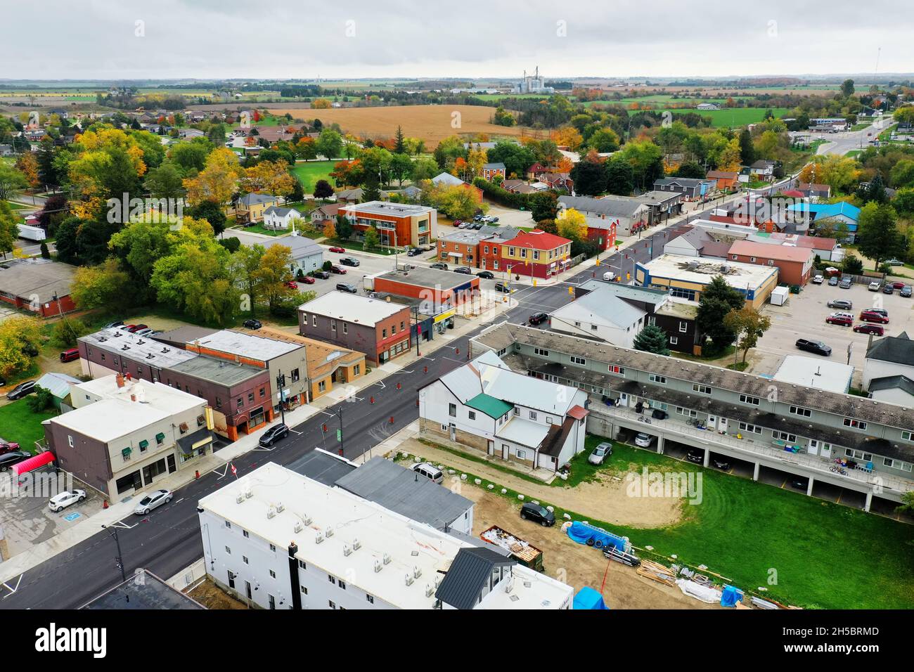 An aerial scene of Arthur, Ontario, Canada in fall Stock Photo - Alamy
