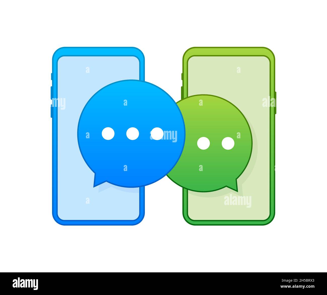 Chat Message Bubbles on smartphone screen. Social network. Messaging ...