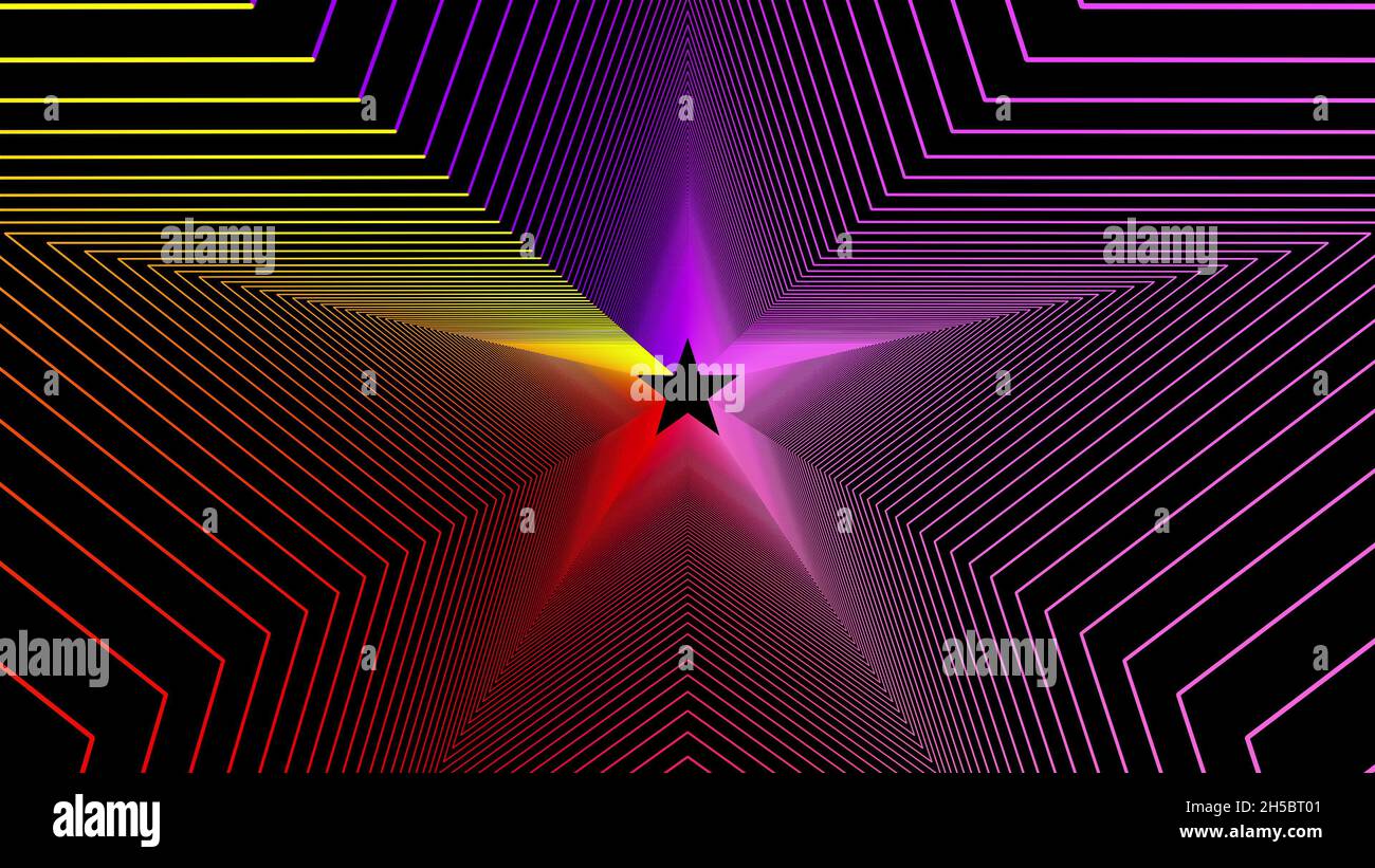 Futuristic pentagon ovals with vivid 3d render gradient. Synthwave ...