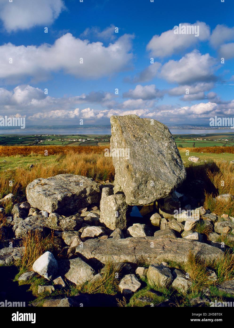 View N of Arthur's Stone Neolithic burial chamber on Cefn Bryn Common ...