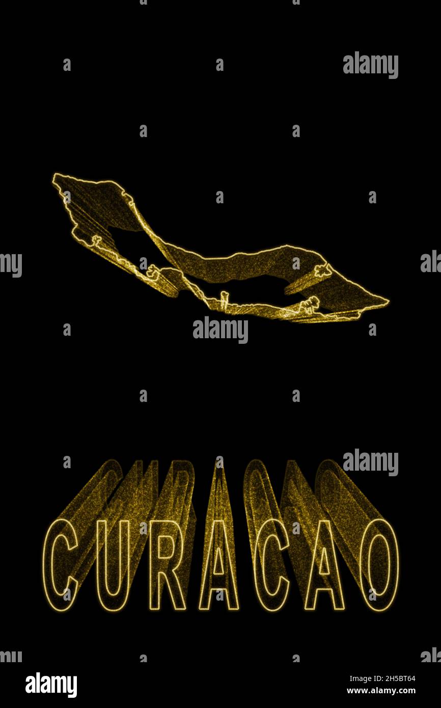 Curacao country shape outline hi-res stock photography and images - Alamy