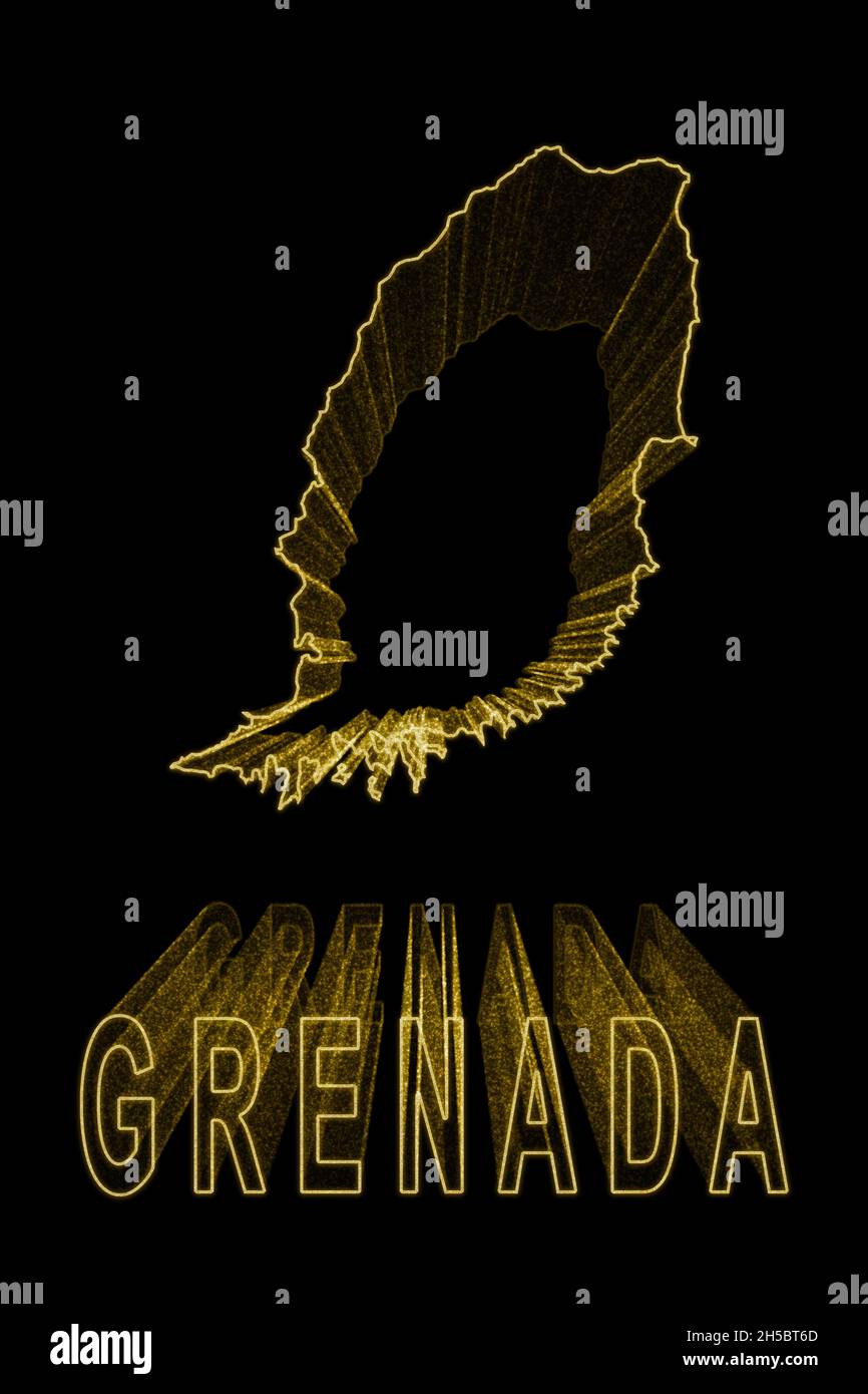 Grenada county map hi-res stock photography and images - Alamy