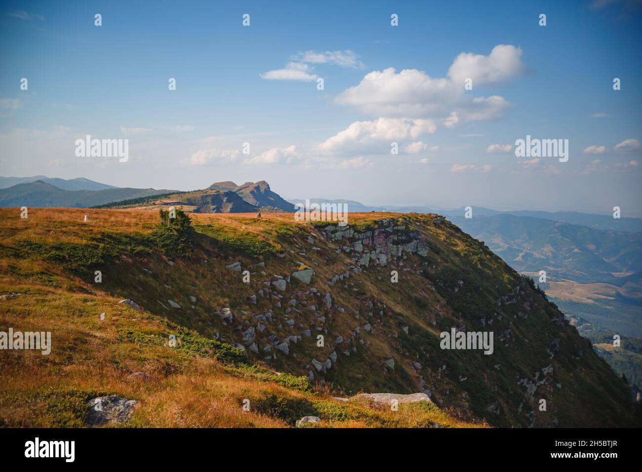 Bird's eye view of Peak Tri Cuke viewed from peak Kopren, Balkan ...
