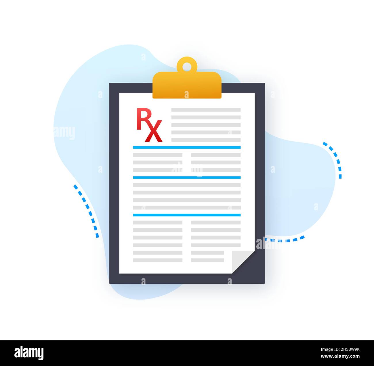 Blank Rx prescription form isolated on white background. Vector stock ...