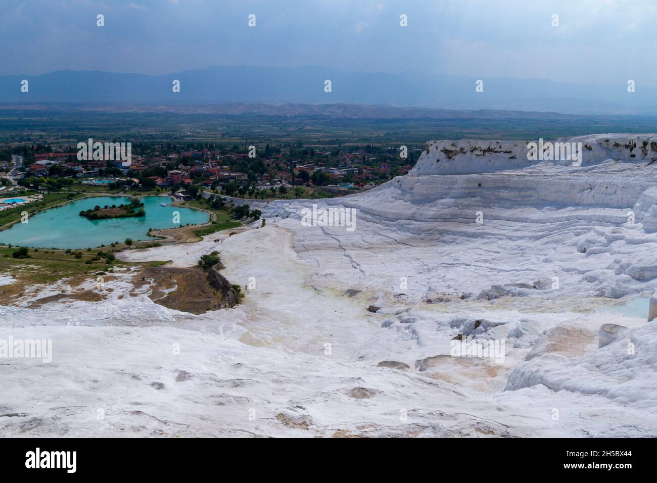 Pamukkale, natural pool with blue water, Turkey tourist attraction ...