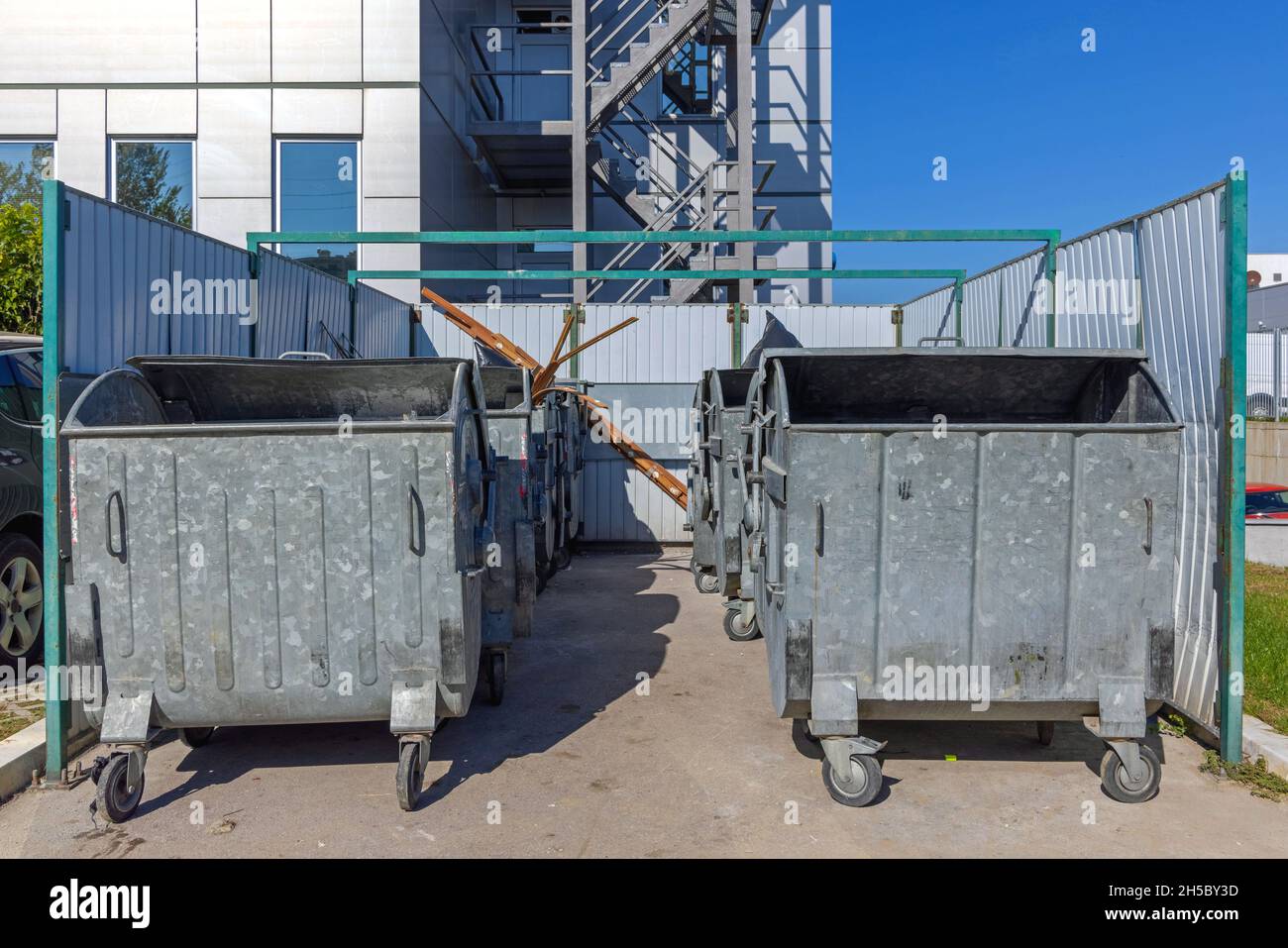 Industrial Dumpster Bins Open Metal Containers Recycling Stock Photo ...