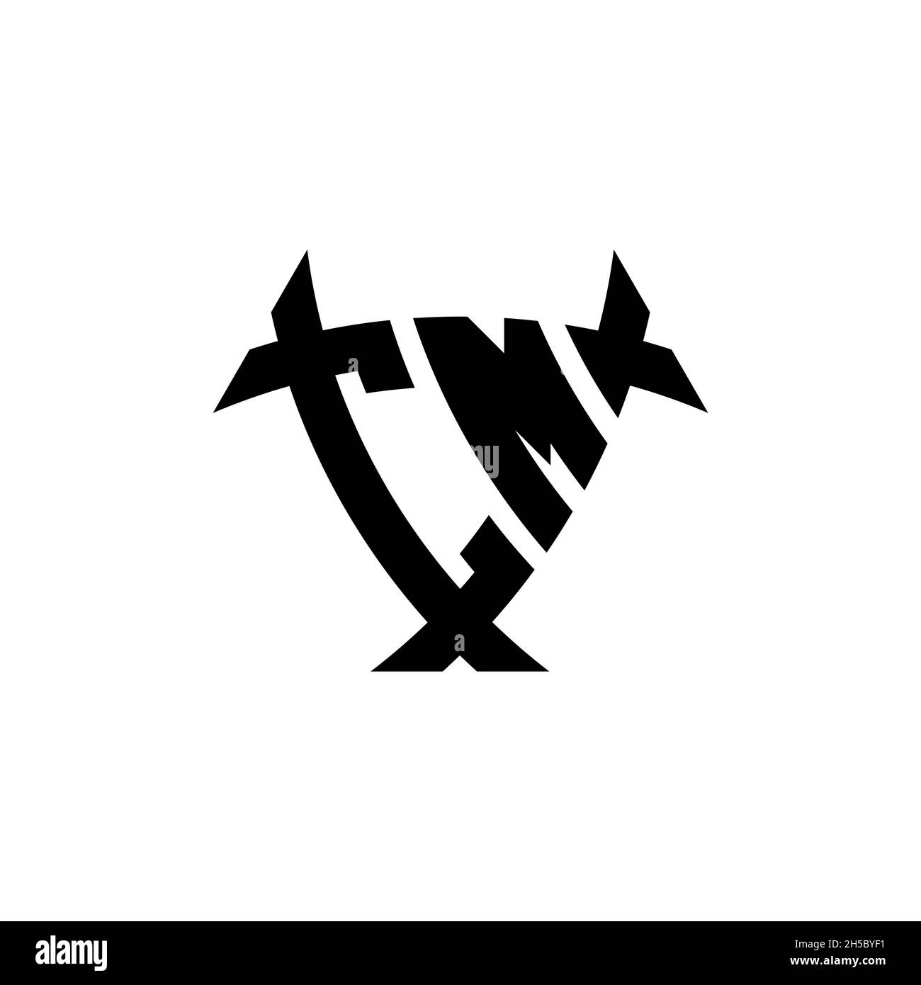 CM Monogram logo letter with triangle shield and circle shape style ...