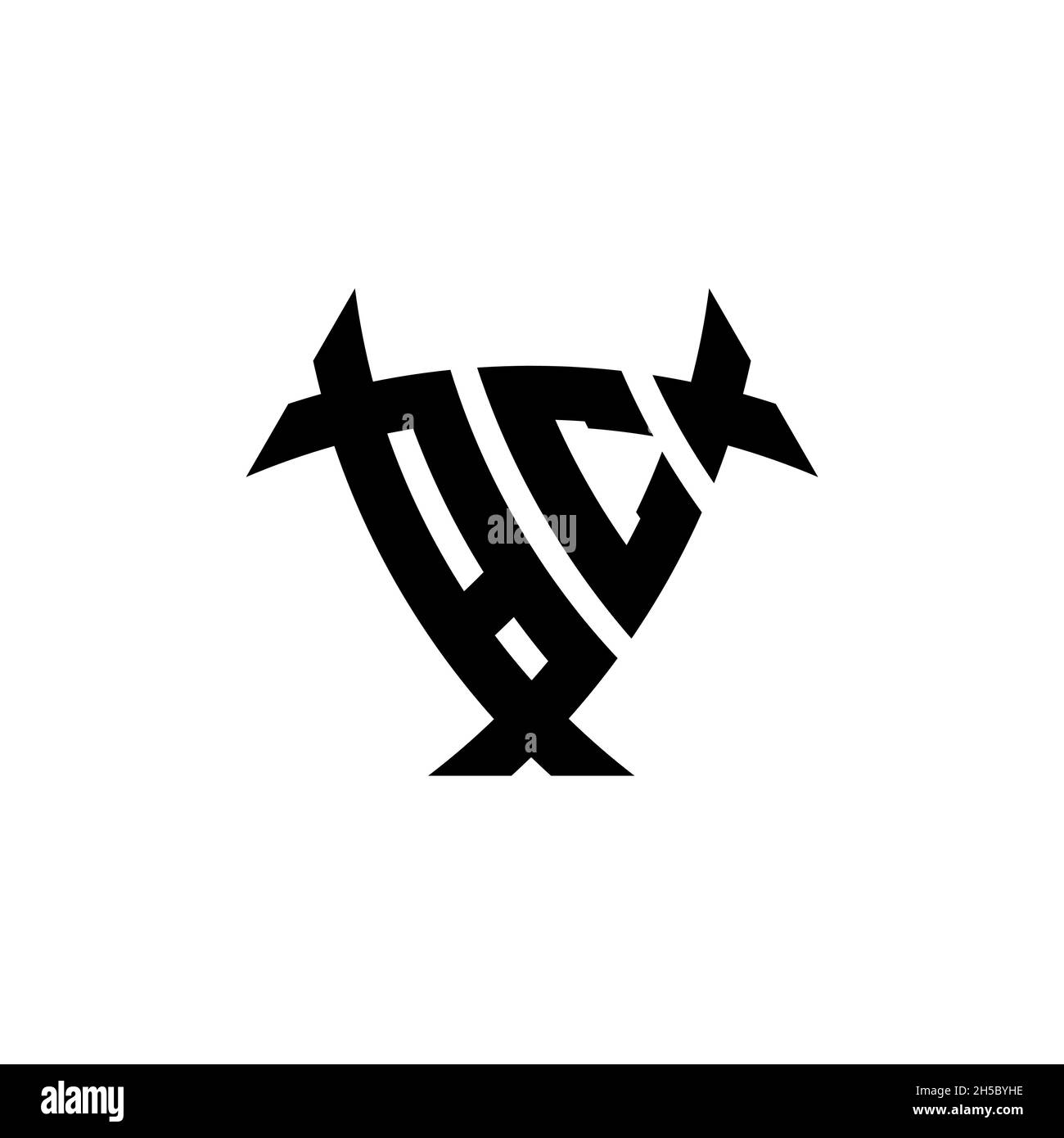 BC Monogram logo letter with triangle shield and circle shape style ...