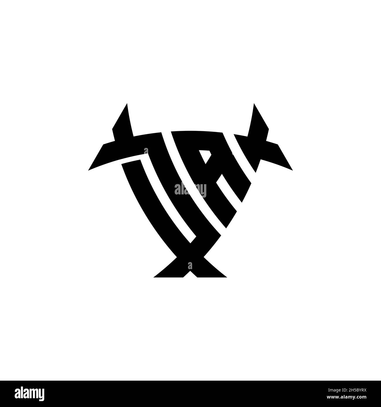 DA Monogram logo letter with triangle shield and circle shape style ...