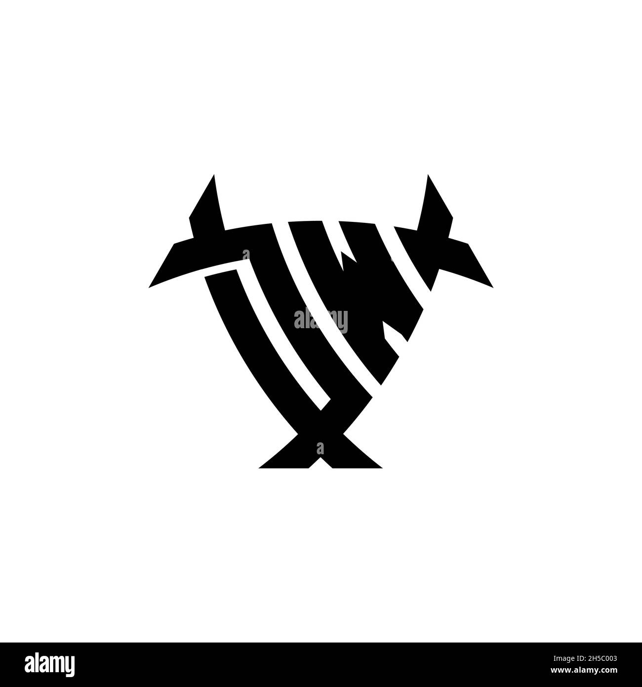 DW Monogram logo letter with triangle shield and circle shape style ...