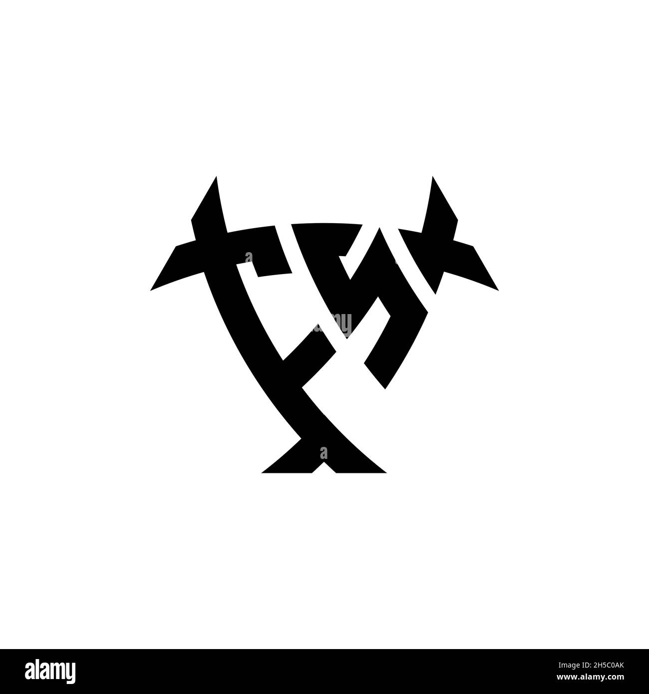 FS Monogram logo letter with triangle shield and circle shape style ...