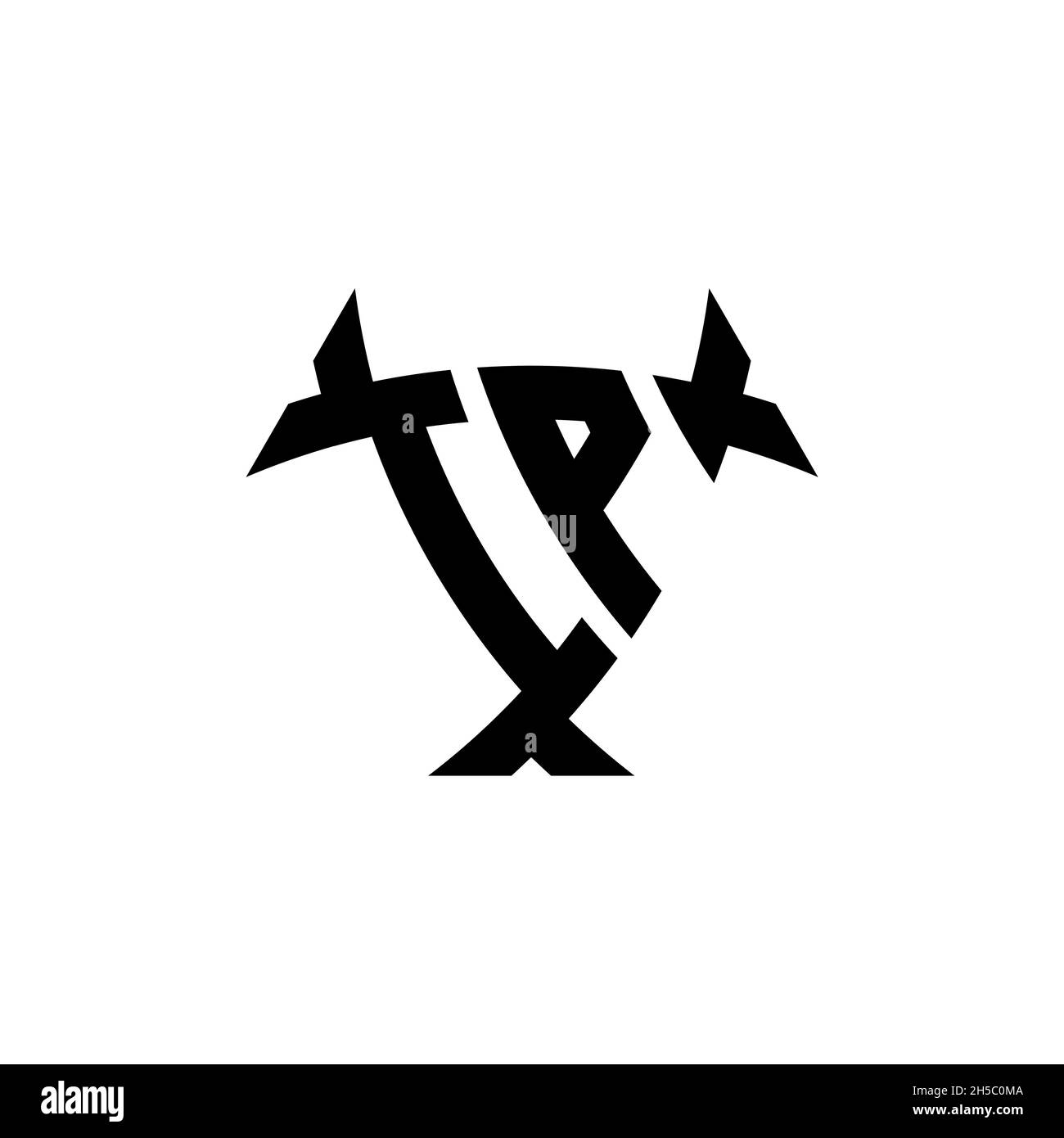 IP Monogram logo letter with triangle shield and circle shape style ...