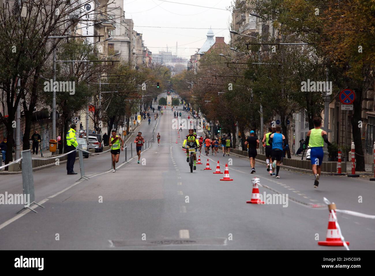 BUCHAREST, ROMANIA - October 31, 2021: Athletes are competing at ...