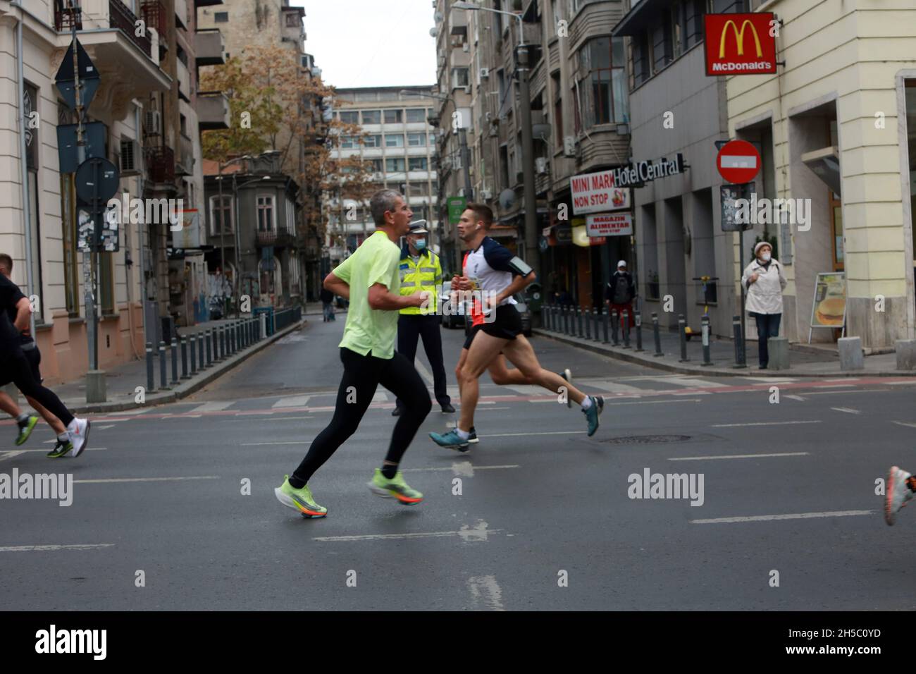 BUCHAREST, ROMANIA - October 31, 2021: Athletes are competing at ...