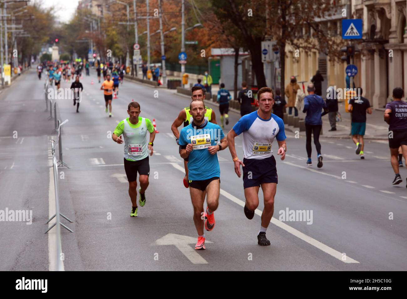 BUCHAREST, ROMANIA - October 31, 2021: Athletes are competing at ...