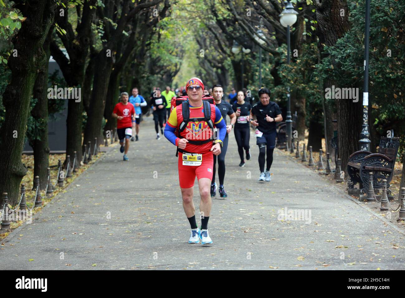 BUCHAREST, ROMANIA - October 31, 2021: Athletes are competing at ...
