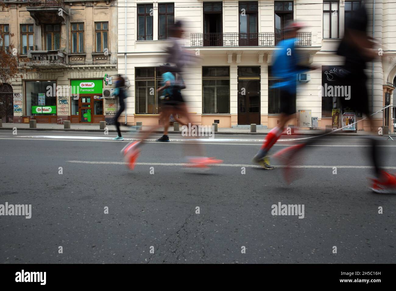 BUCHAREST, ROMANIA - October 31, 2021: Athletes are competing at ...