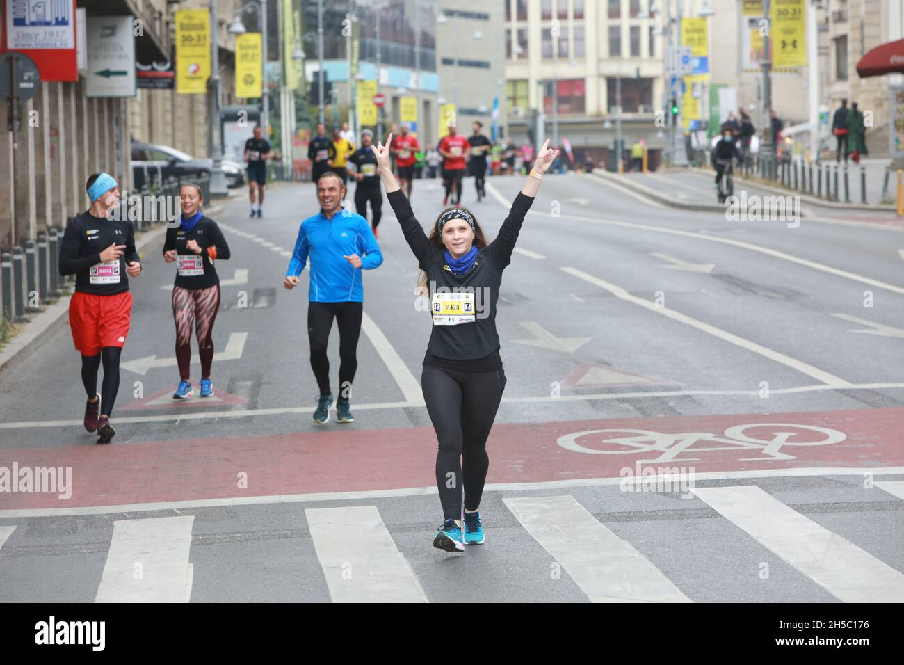 BUCHAREST, ROMANIA - October 31, 2021: Athletes are competing at ...
