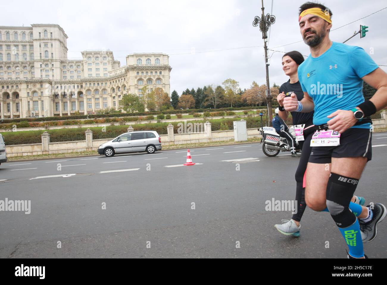 BUCHAREST, ROMANIA - October 31, 2021: Athletes are competing at ...