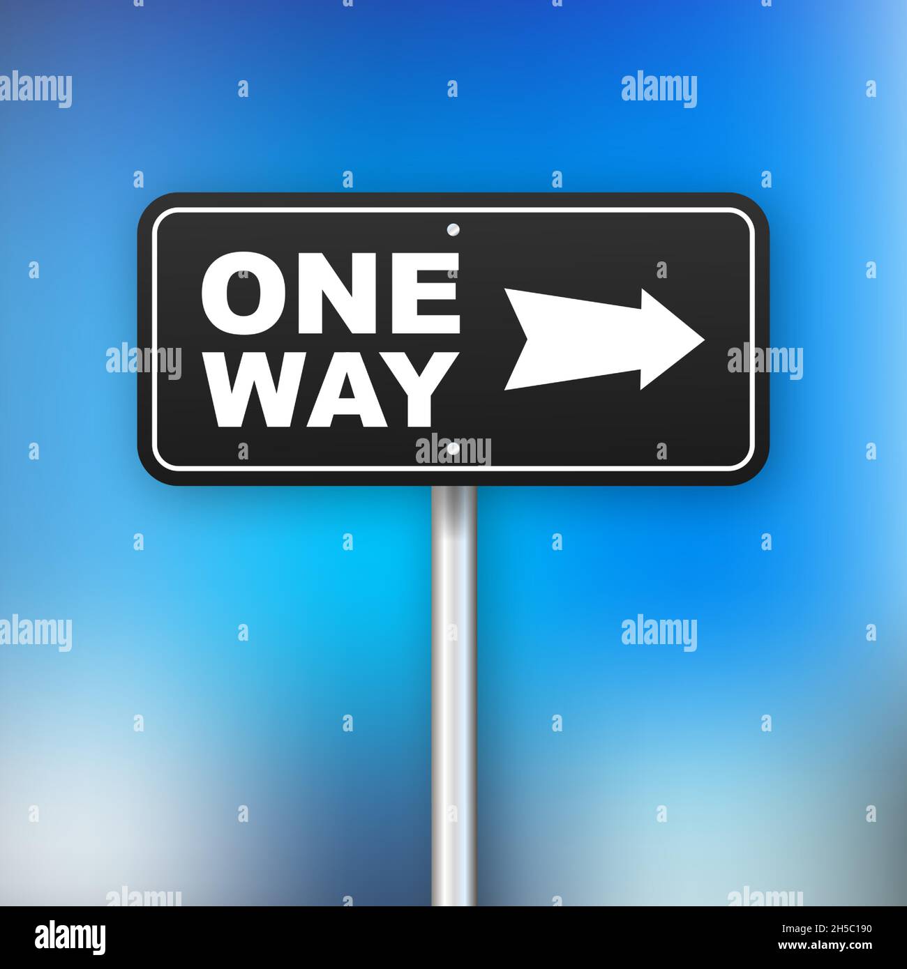 One way. Black icon on white backdrop. Safety concept. Arrow icon ...