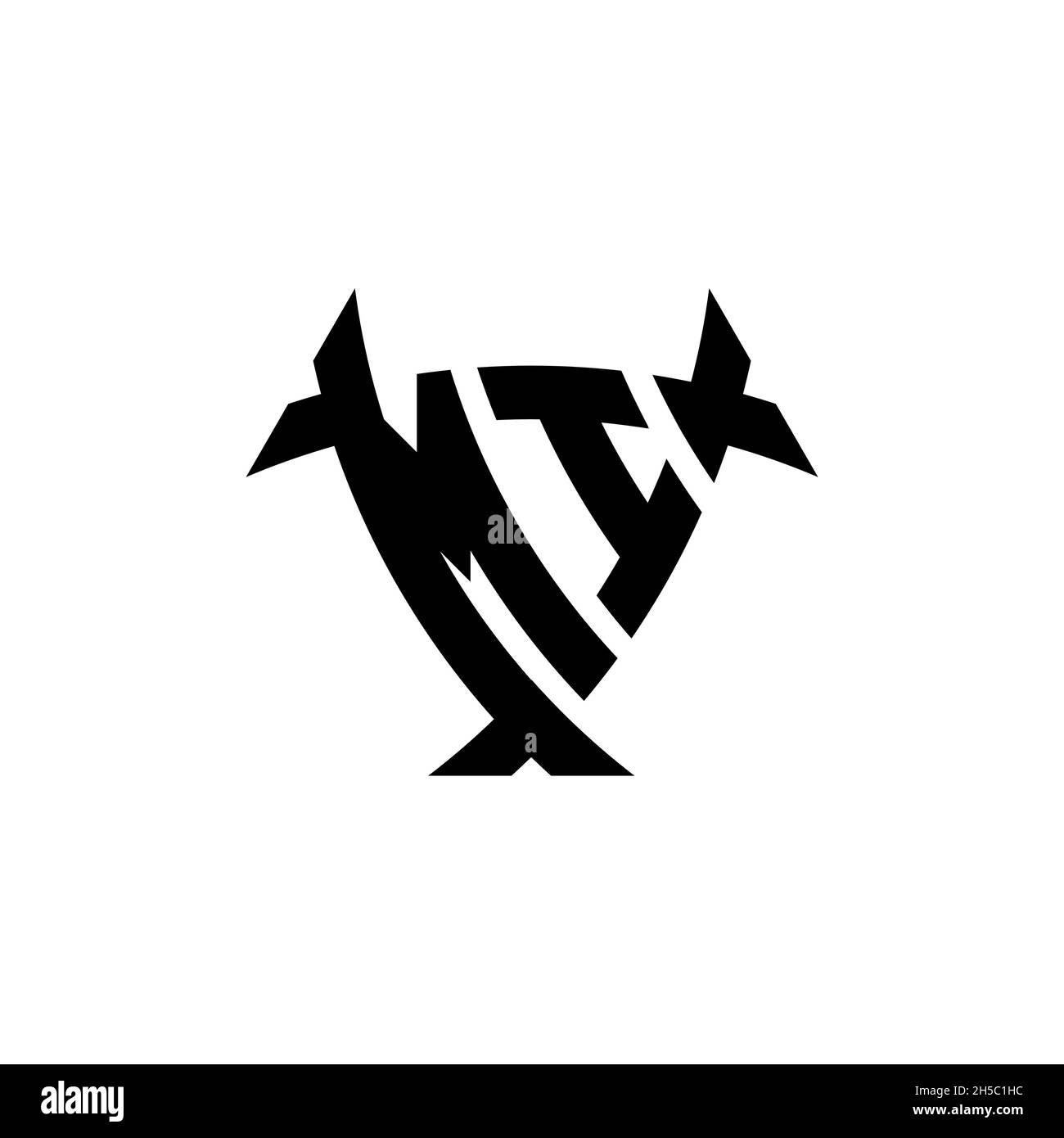 MI Monogram logo letter with triangle shield and circle shape style ...