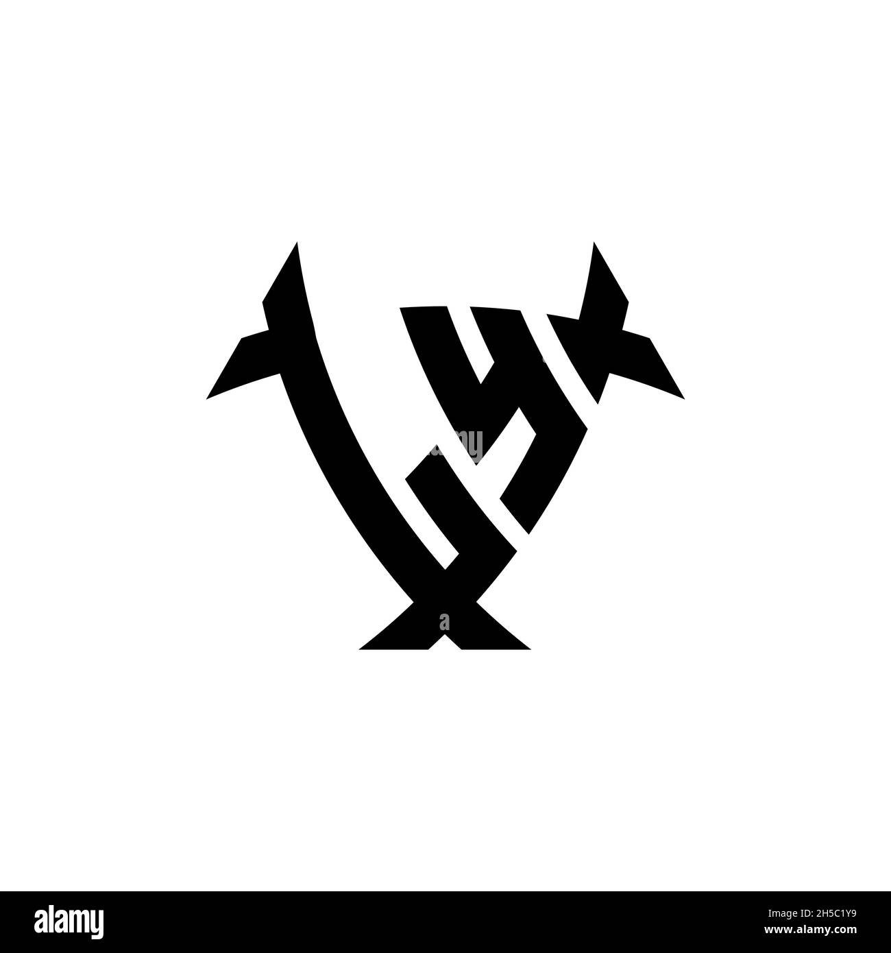 LY Monogram logo letter with triangle shield and circle shape style ...