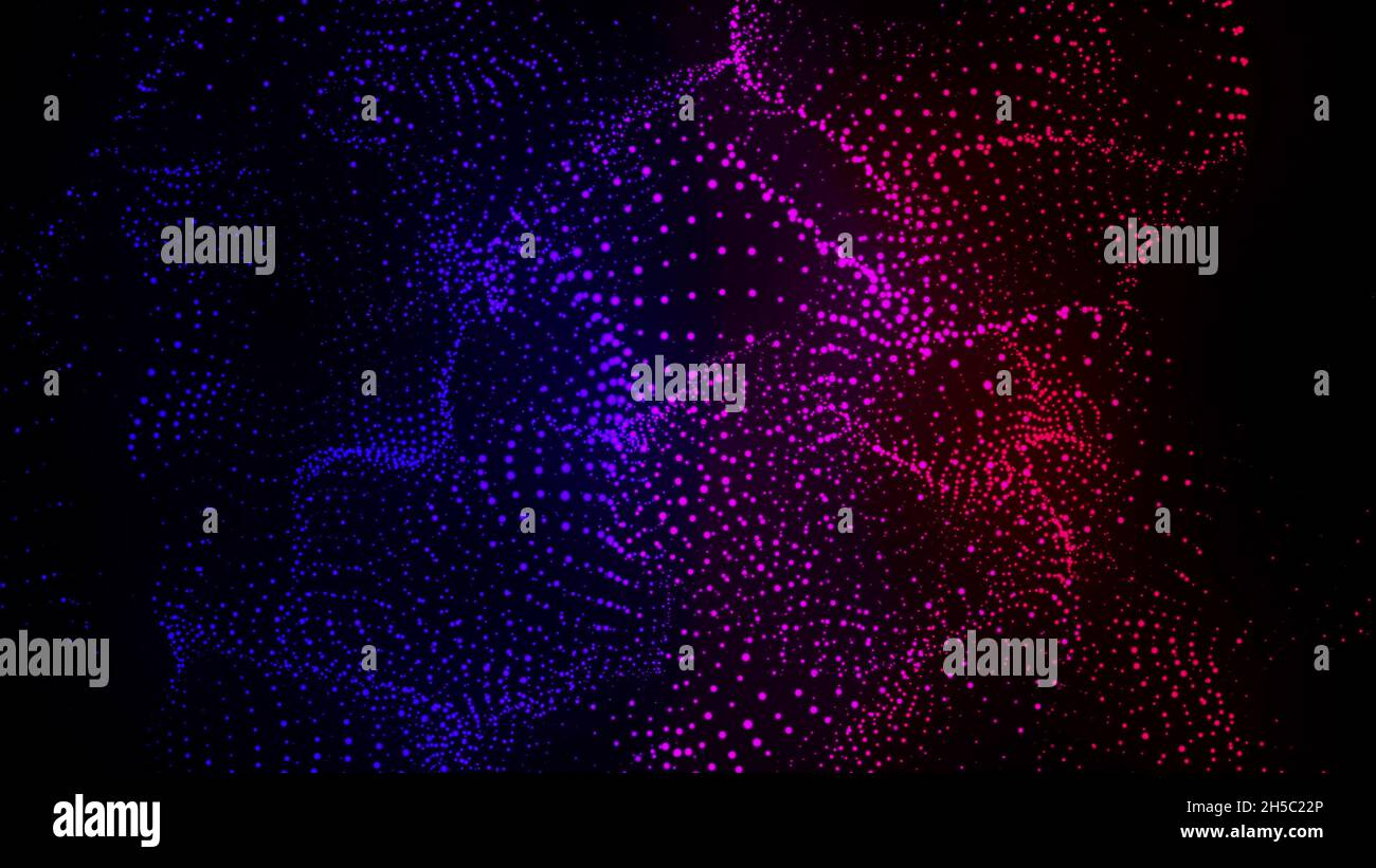 Computer generated spiral organic form from flow particles. 3d ...