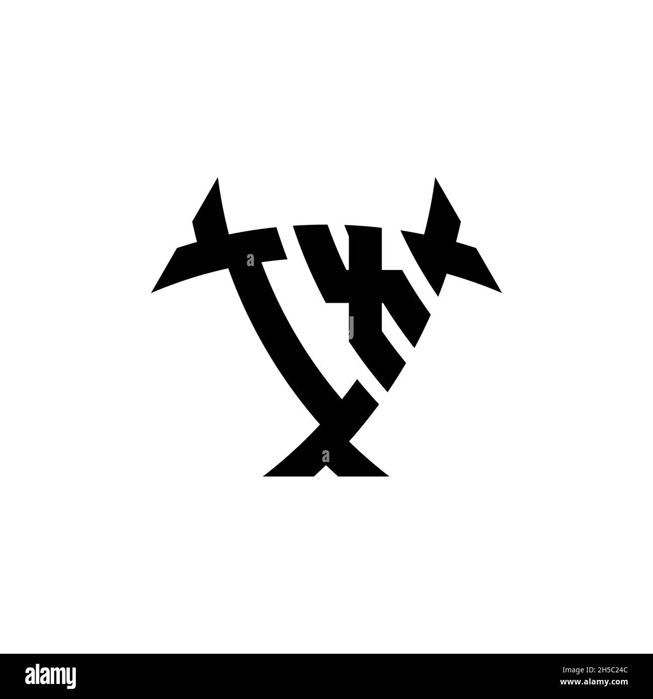 IX Monogram logo letter with triangle shield and circle shape style design on isolated ...