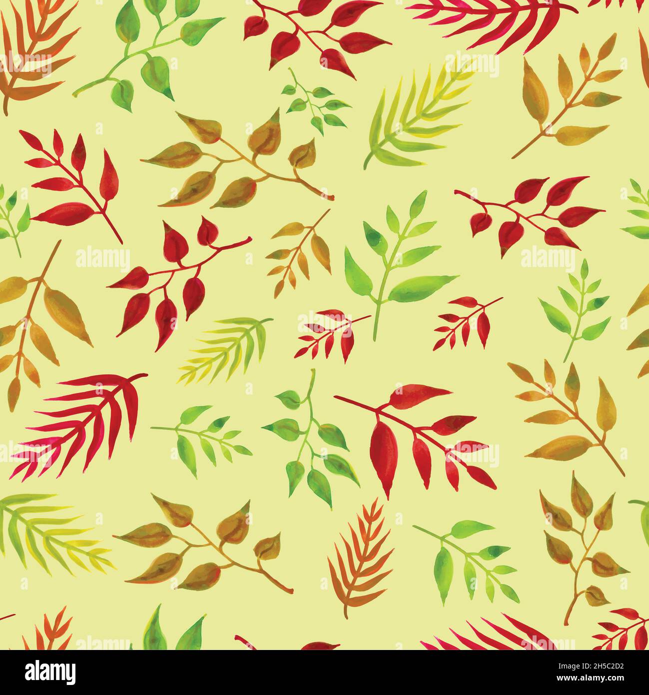 Fall leaves vector card seamless Stock Vector Image & Art - Alamy