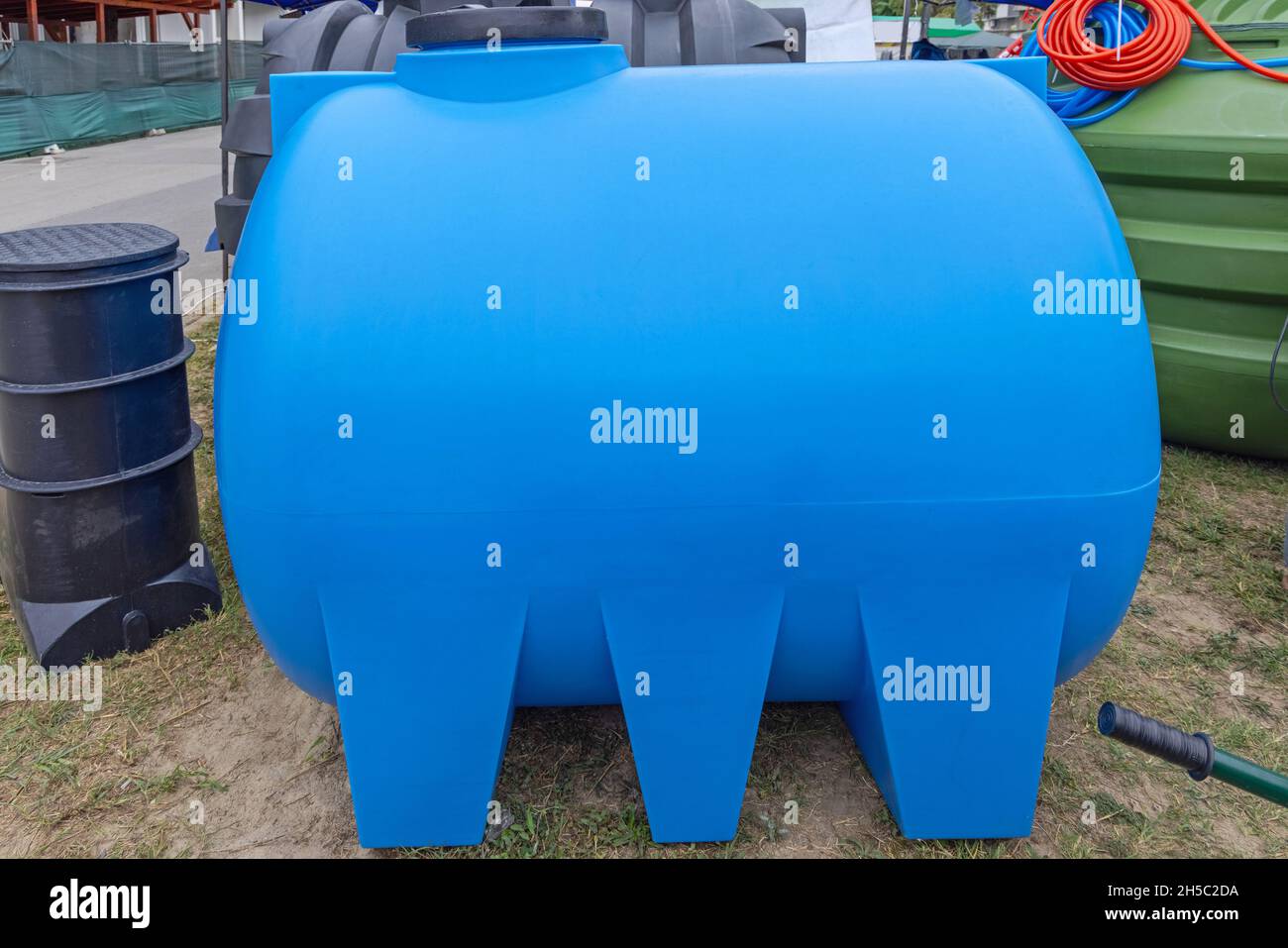 Big Blue Water Tank Cistern Underground Storage Stock Photo - Alamy