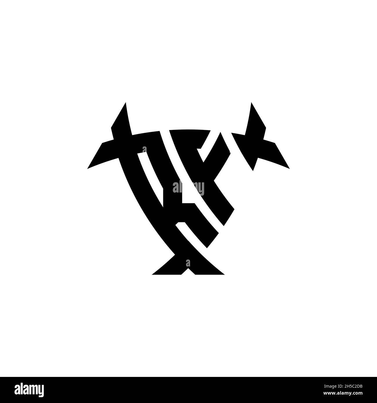 RF Monogram logo letter with triangle shield and circle shape style ...