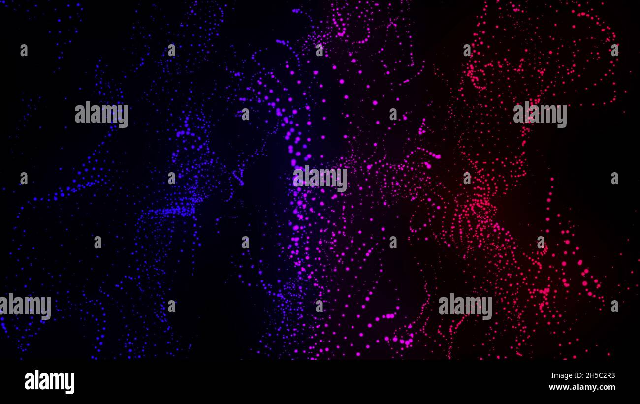 Computer generated spiral organic form from flow particles. 3d ...