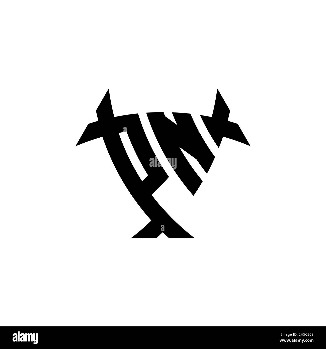 PN Monogram logo letter with triangle shield and circle shape style ...