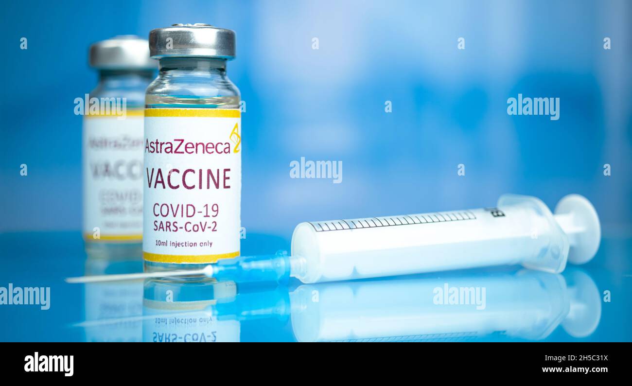 Kharkov, Ukraine - November 3, 2021: AstraZeneca COVID-19 vaccine ...