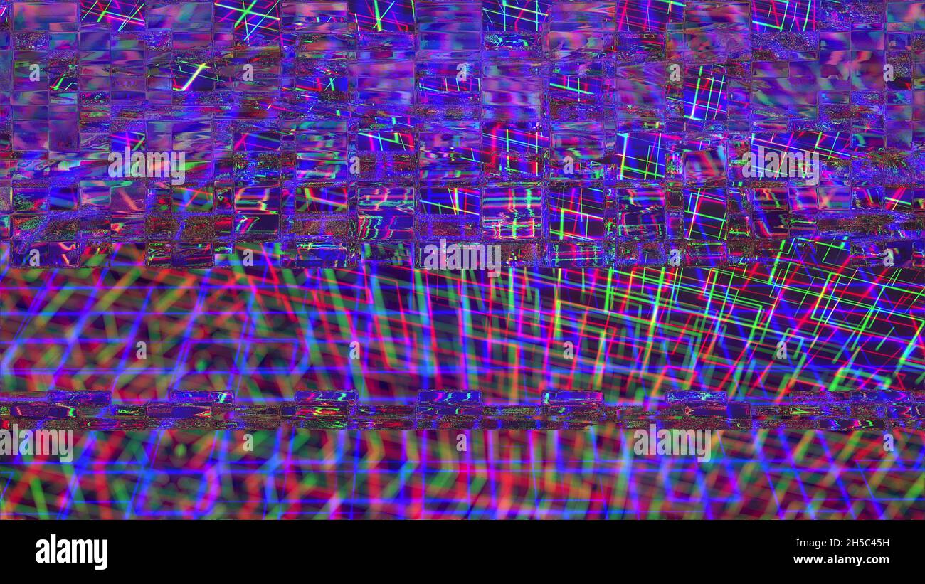 Glitch, pixel noise on the screen, computer generated. Bad Signal ...