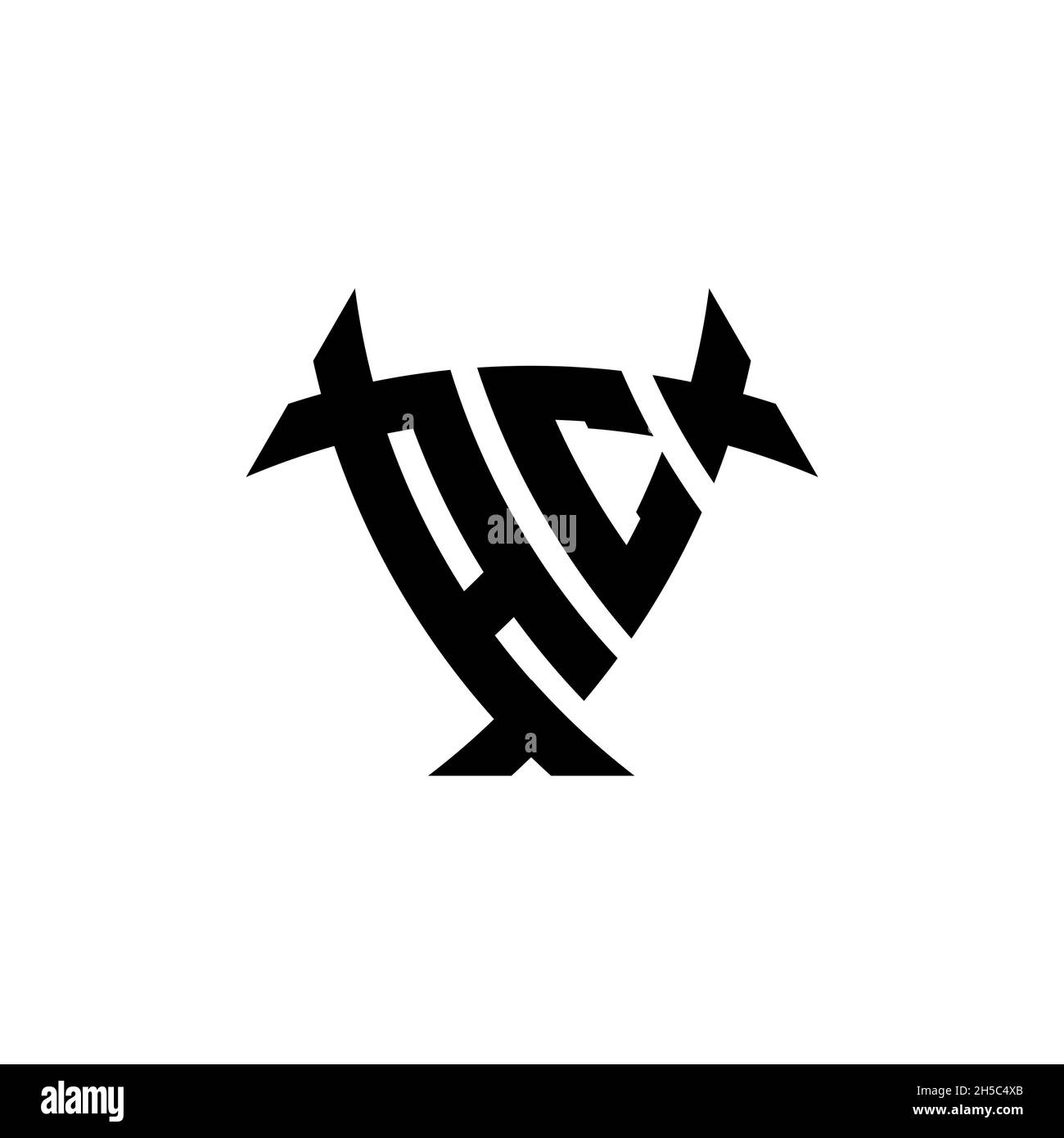 AC Monogram logo letter with triangle shield shape style design ...