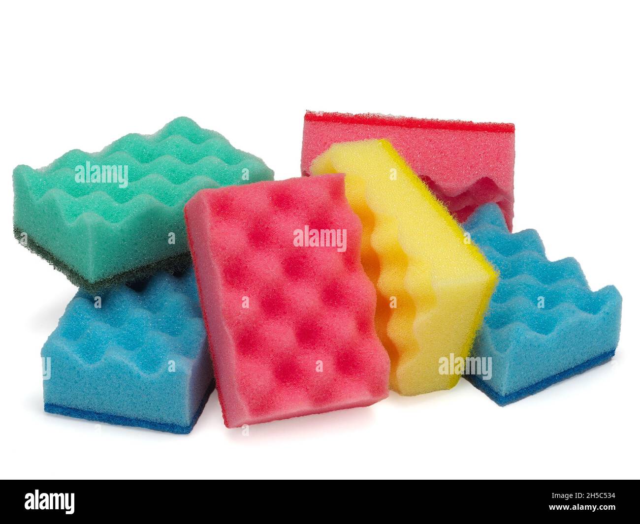 Colored sponges for washing dishes and other domestic needs Stock Photo ...