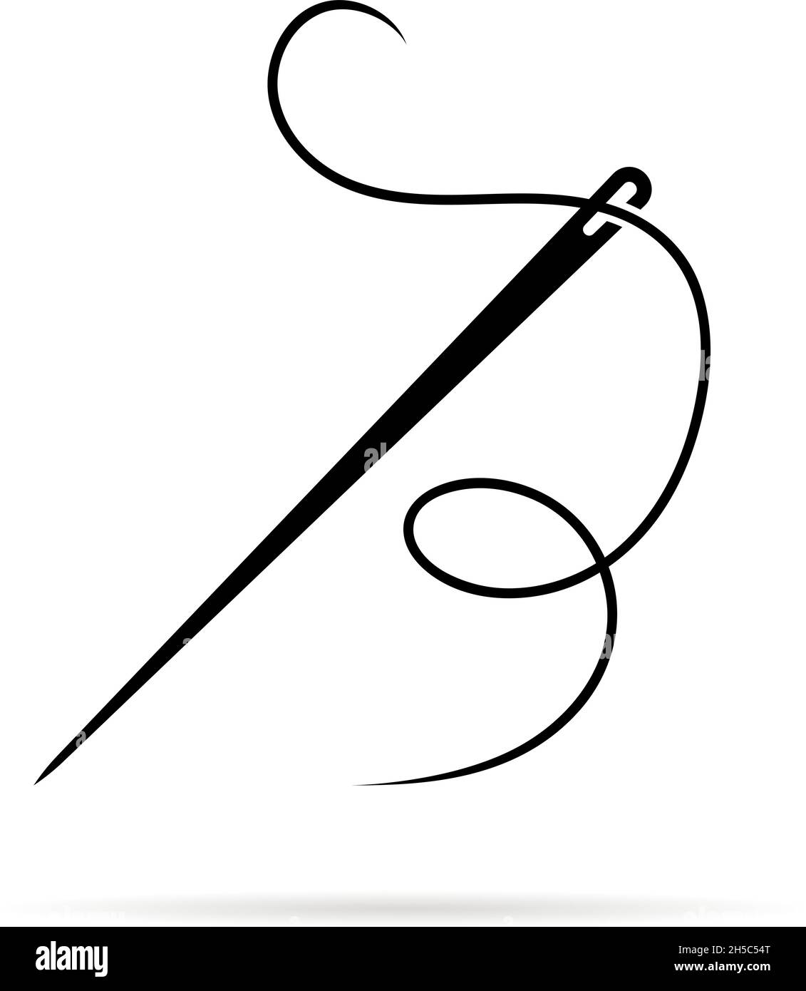 Knitting needle black line Stock Vector Images - Alamy