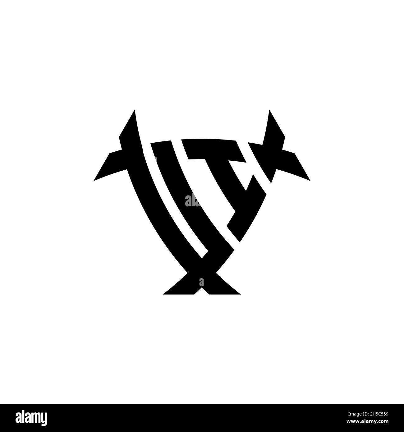 Ui Monogram Logo Letter With Triangle Shield And Circle Shape Style