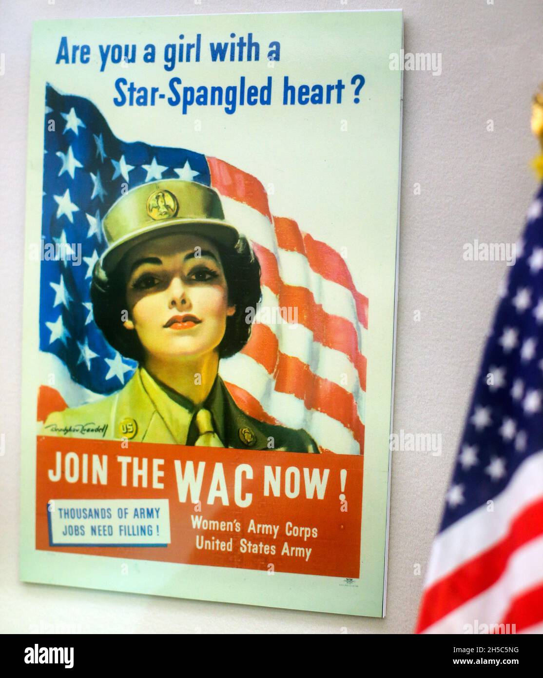 Vintage World War II recruitment poster at the Patterson Museum in ...