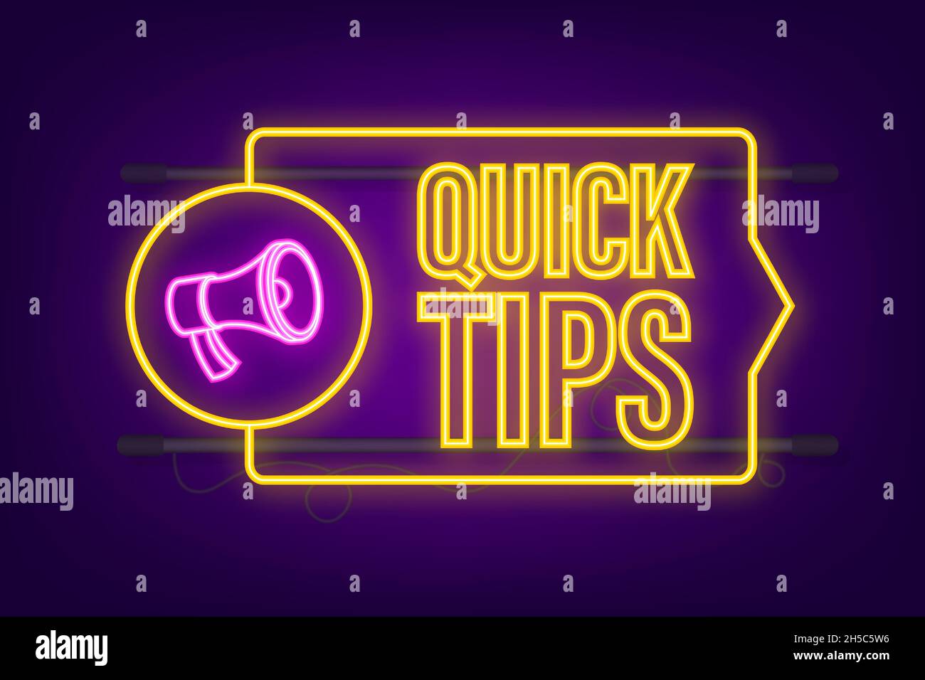 Quick tips neon icon badge. Ready for use in web or print design ...