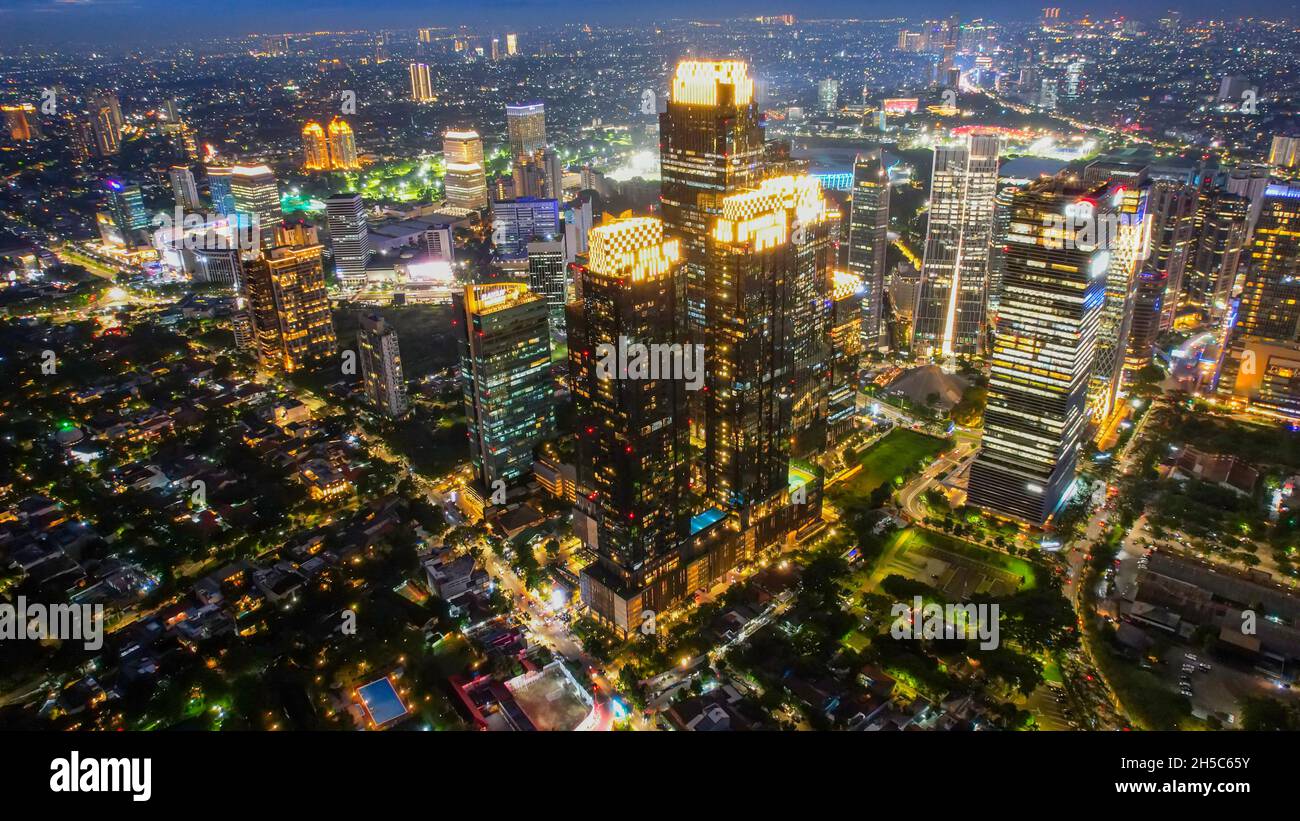Aerial view of Architecture details Modern Building Glass facade ...