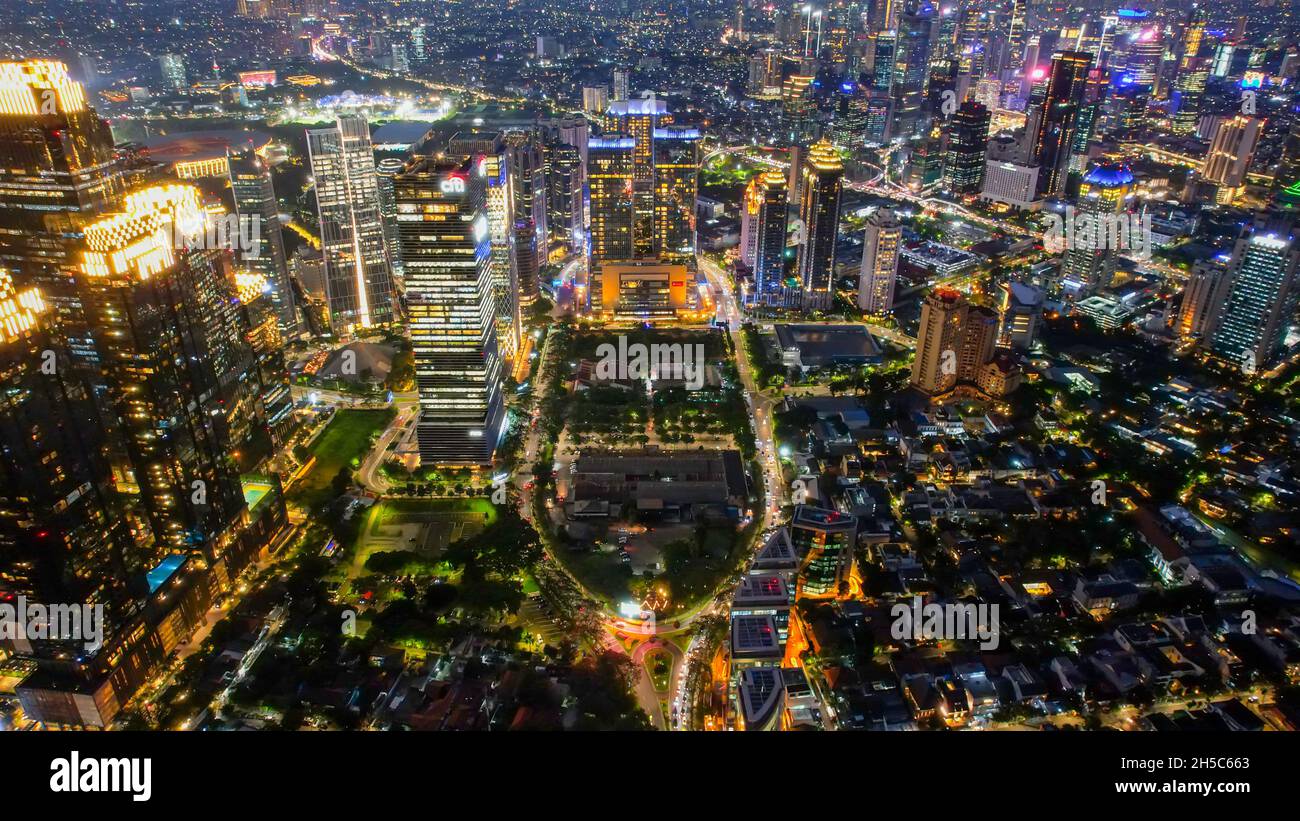 Aerial view of Architecture details Modern Building Glass facade ...