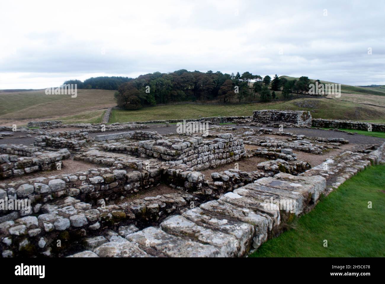 Stones walls at Housesteads Roman Fort, near Hexham, Northumbria ...